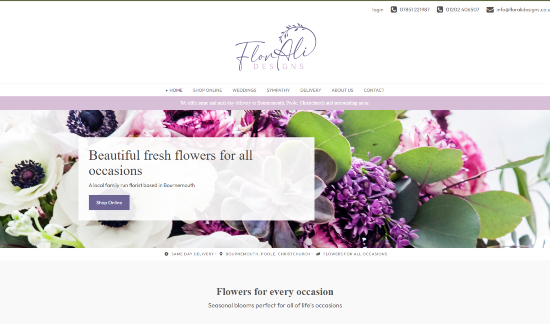 floristPro Website Samples - Bespoke web design for websites for florists